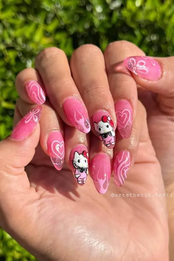 50+ Trendy Cute Hello Kitty Nails for a Perfect Y2K Girly Vibe - Girl ...