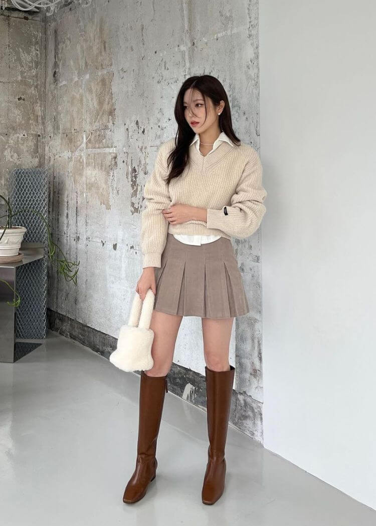 60 Cute Korean Skirt Outfits For Korean Fashion Lovers How To Style Long Skirts Midi Skirts