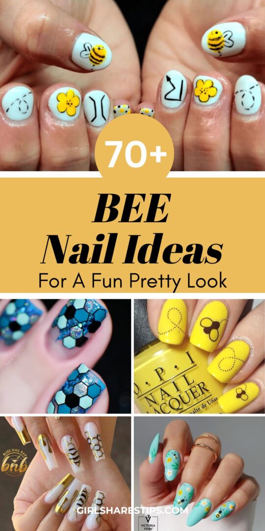 70+ Bee Nail Designs For Buzzworthy Nails (+ Bumble Bees, Honey Bees ...