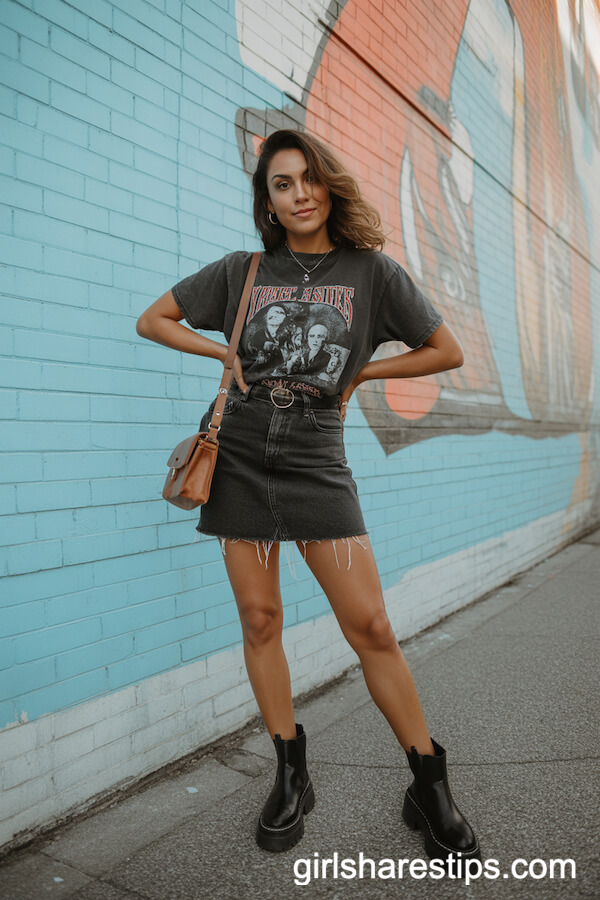 21 Chic Black Denim Skirt Outfit Ideas for Effortless Style - Girl ...