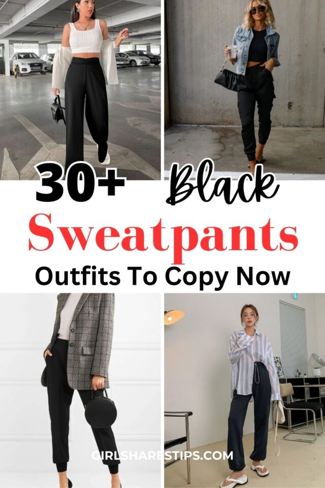 What To Wear With Black Sweatpants or Joggers: 30+ Sporty Chic Black ...