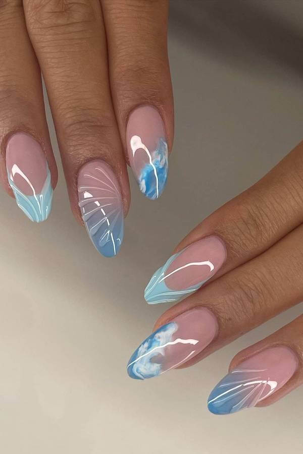 23 Mesmerizing Blue Hawaii Nails Ideas to Try Now - Girl Shares Tips