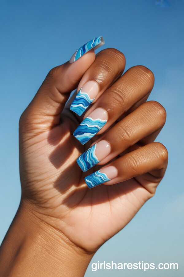 21 Stunning Blue Beach Nails Ideas for Your Next Seaside Getaway - Girl ...