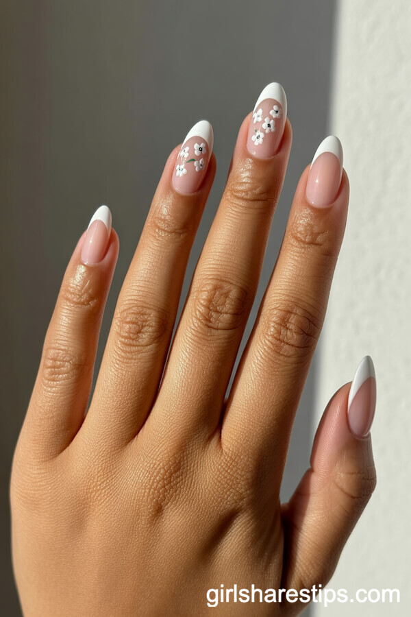 21 Stunning Floral French Tip Nails to Elevate Your Manicure Game ...