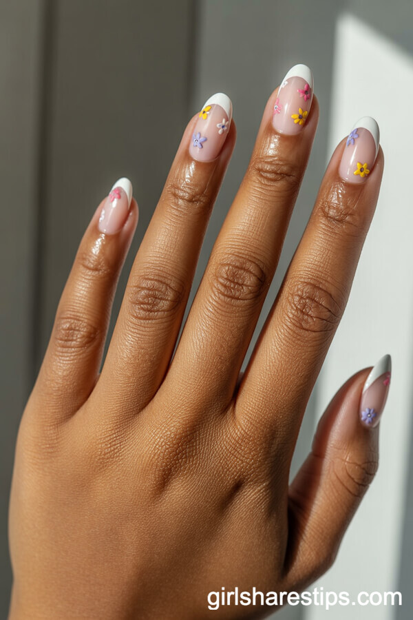 21 Stunning Floral French Tips to Elevate Your Manicure Game - Girl ...