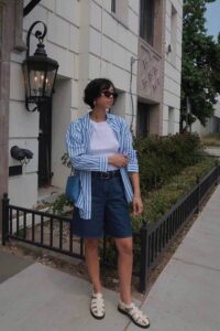 40+ Cool Jorts Outfit Ideas for Women to Nail This Long Denim Shorts ...
