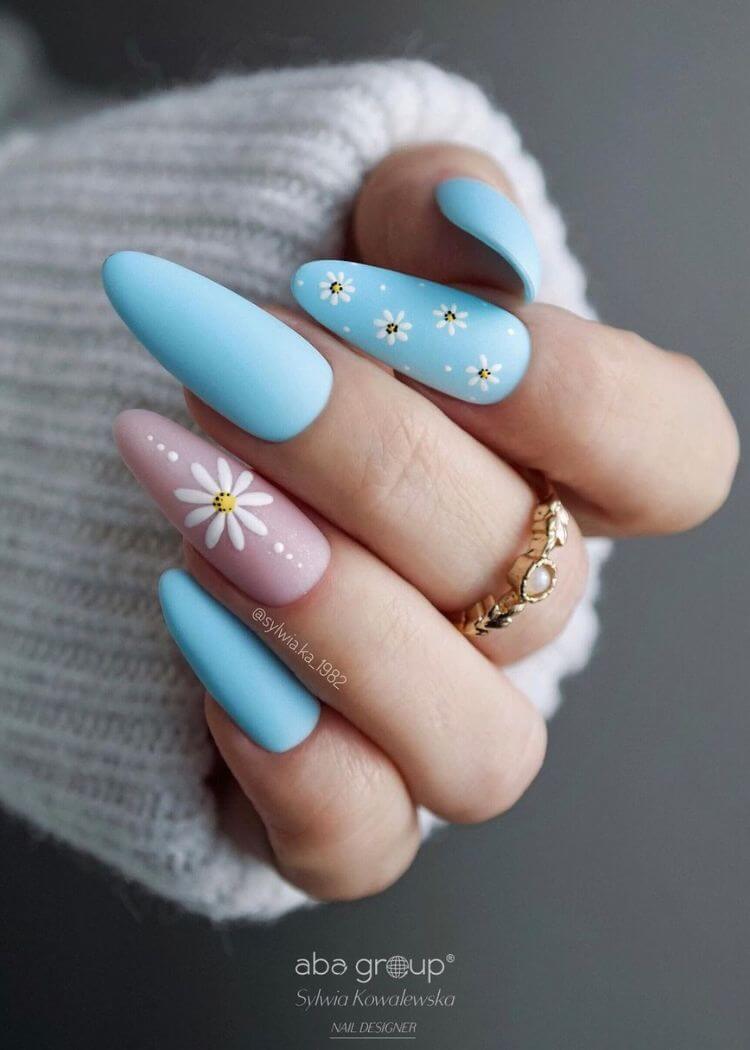 90+ Stunning Light Blue Nail Designs & Baby Blue Nail Designs To Stand ...