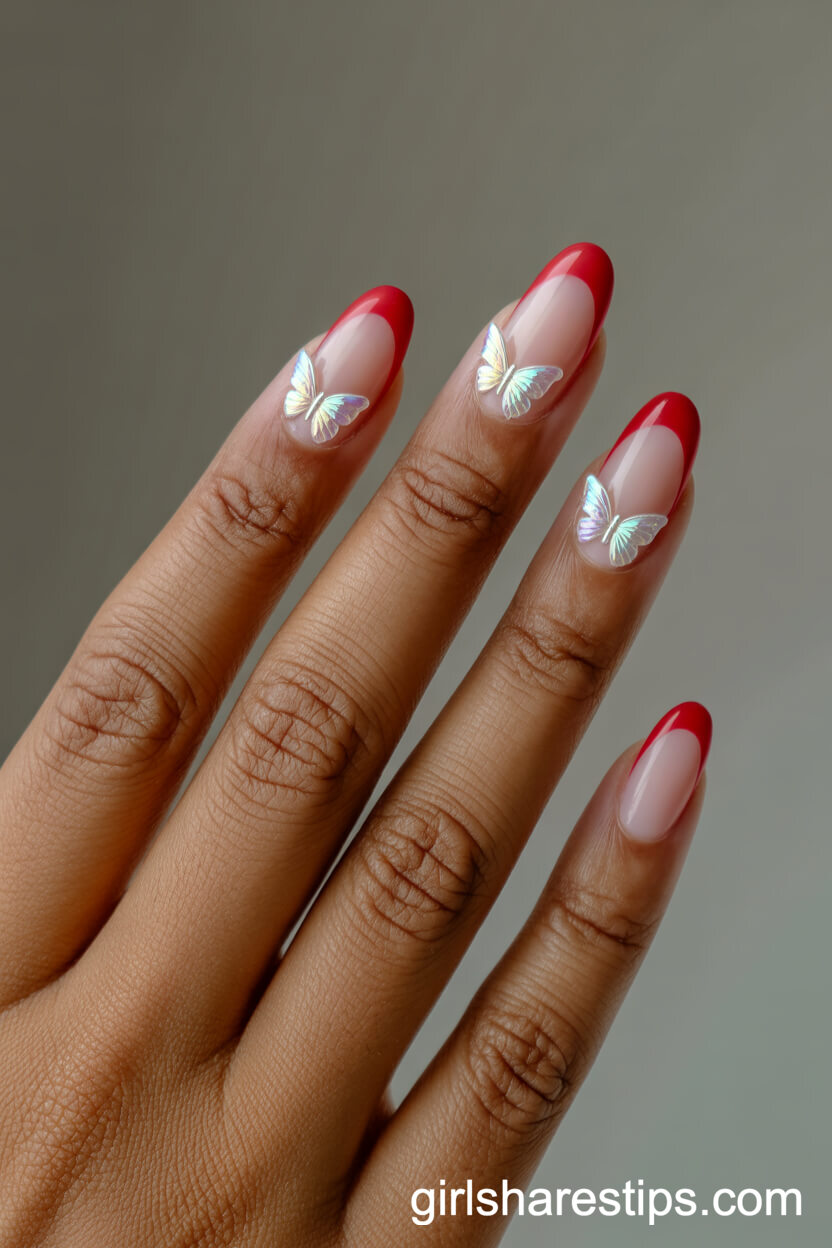 21 Stunning Red French Tip Nails You’ll Want to Try This Year - Girl ...