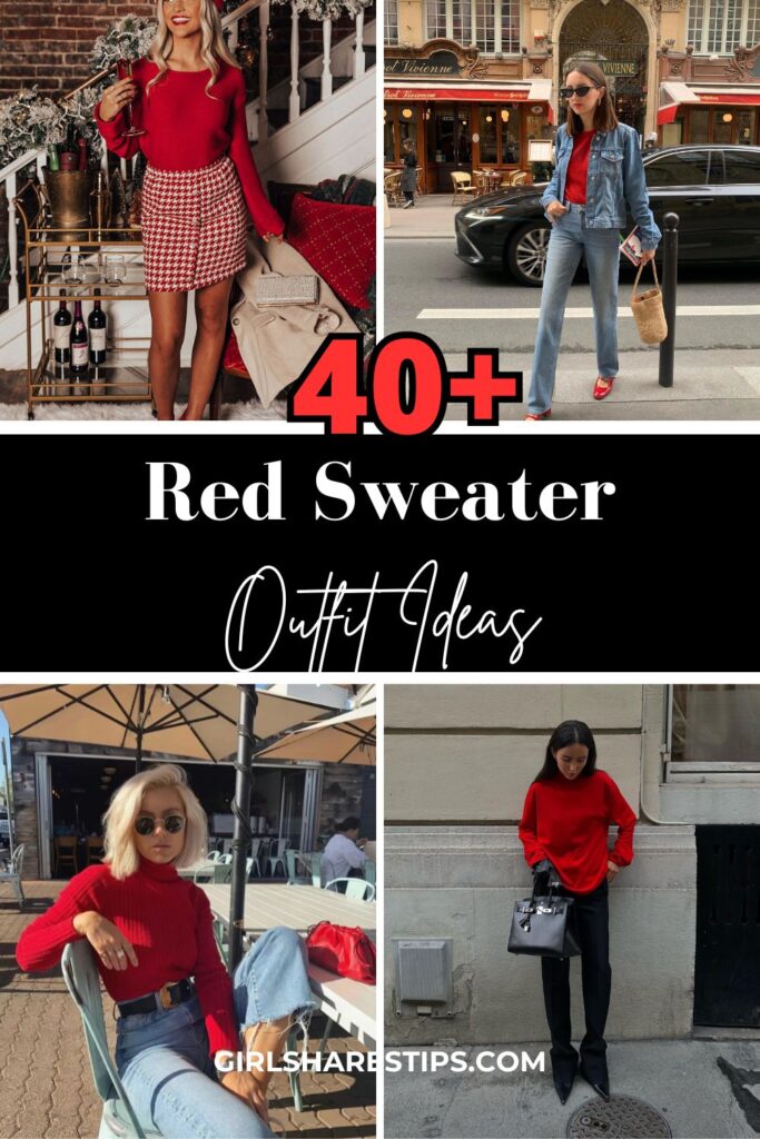 40+ Stylish Red Sweater Outfit Ideas For Holiday, Date Night, Work, And ...
