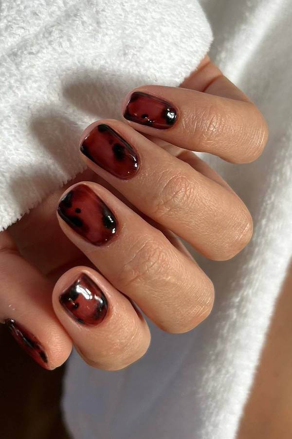 25 Stunning Red Tortoise Shell Nails Ideas You’ll Instantly Love - Girl ...