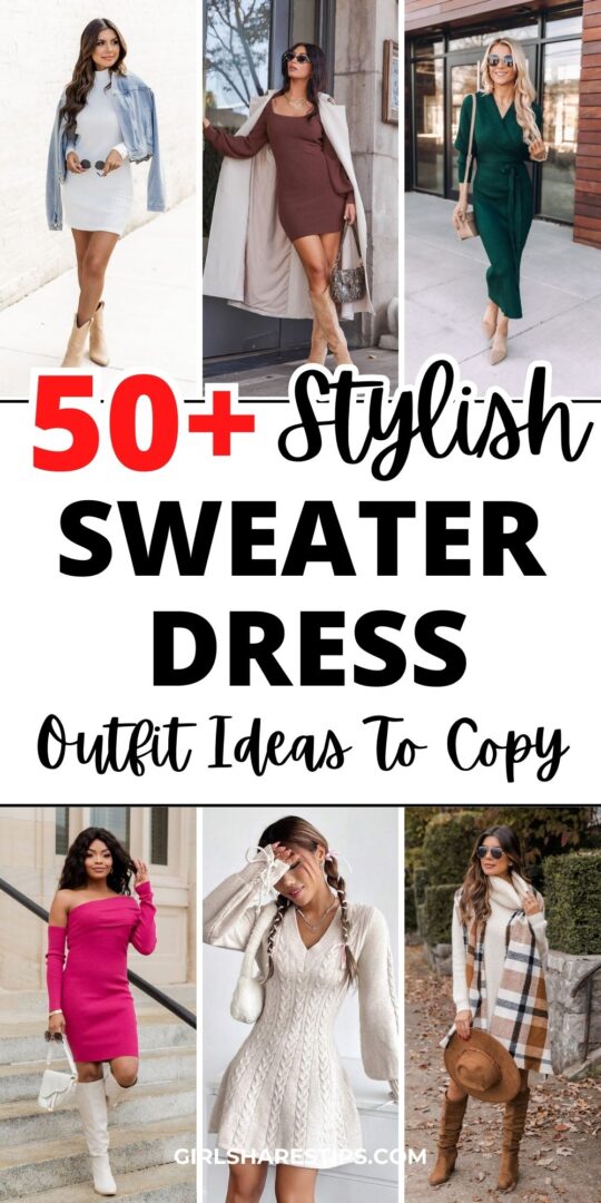 How To Wear A Sweater Dress: 50+ Stylish Outfit Ideas & Style Tips For ...
